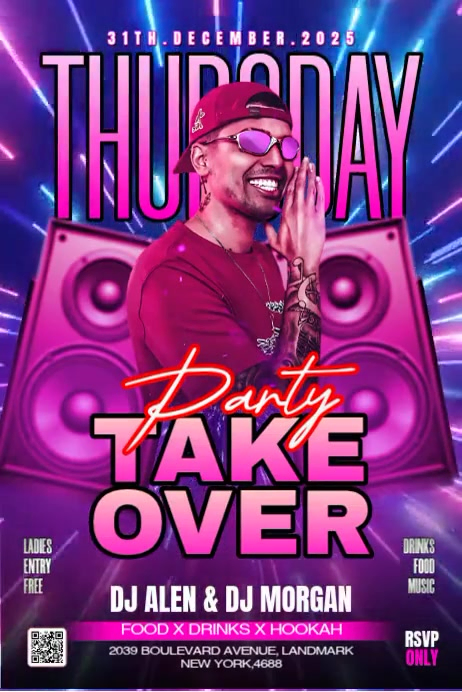 Purple Vintage Thursday Take Over Party Poster Template | PosterMyWall