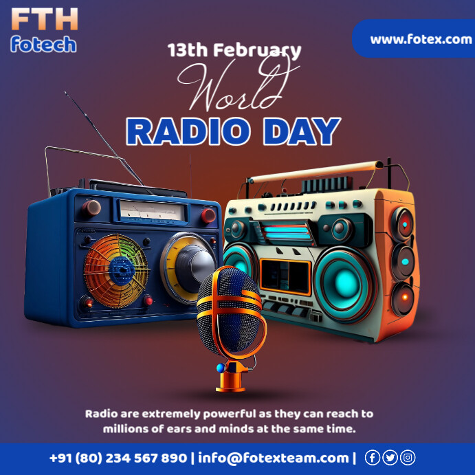 Plantilla de Purple Vintage World Radio Day Instagram Post | PosterMyWall