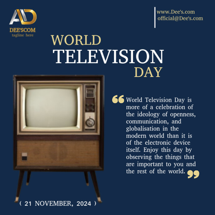 Plantilla de Purple Vintage World Television Day Logo | PosterMyWall