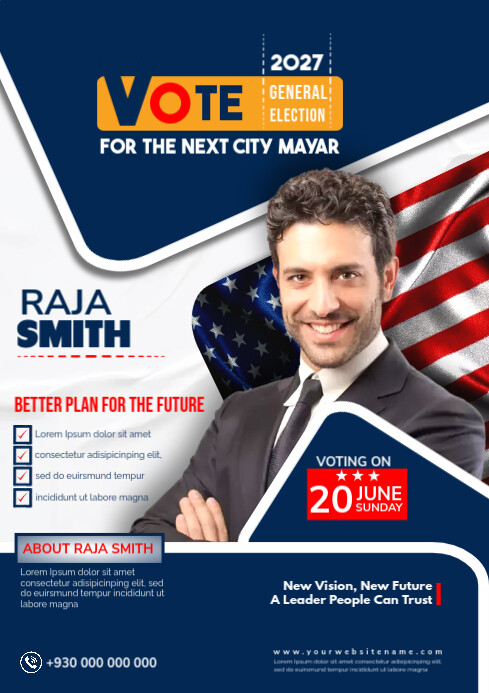 Purple Vote For The Next City Mayer Poster A4 Template | PosterMyWall