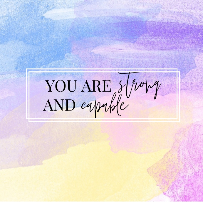 Plantilla de Purple Watercolor Strength Quote Instagram Po | PosterMyWall