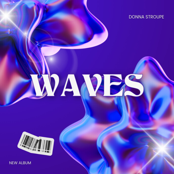 Purple Waves Album Cover Modelo | PosterMyWall