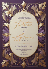 Purple Wedding Invitation Template | PosterMyWall
