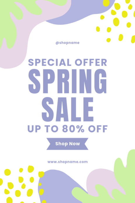 Purple White Typographic Special Offer Spring Sale Promotional Discount ...