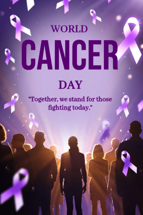 Purple World Cancer Day Poster Template | PosterMyWall