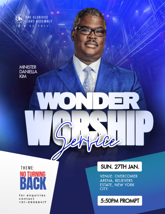 Purple Worship Service Flyer Template | PosterMyWall