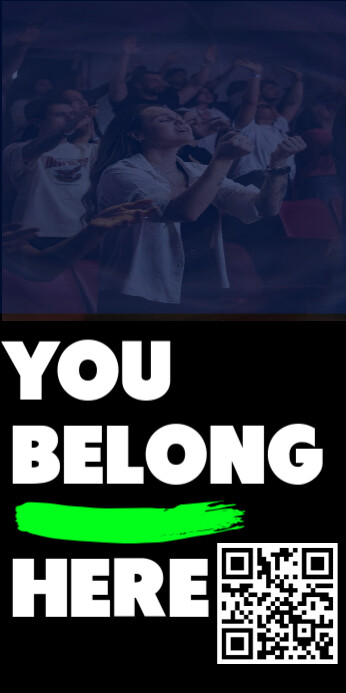 Purple You Belong Here Roll Up Banner 3' × 6' Template | PosterMyWall