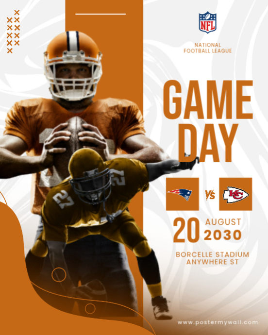 Putih NFL Game Day Instagram Portrait Template | PosterMyWall