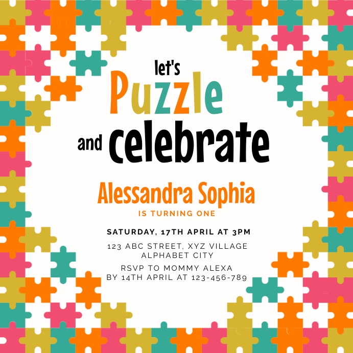 Puzzle Birthday Invitation Template | PosterMyWall