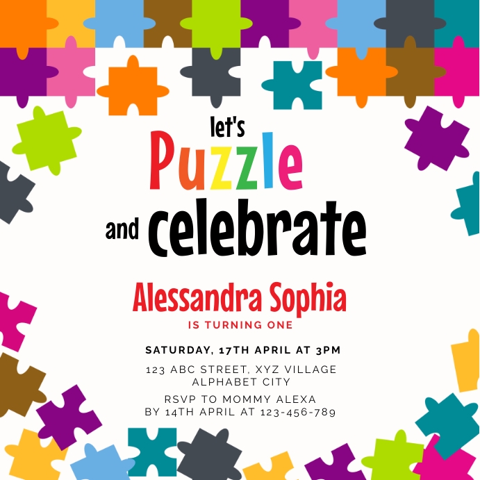 Puzzle Birthday Invitation Template | PosterMyWall
