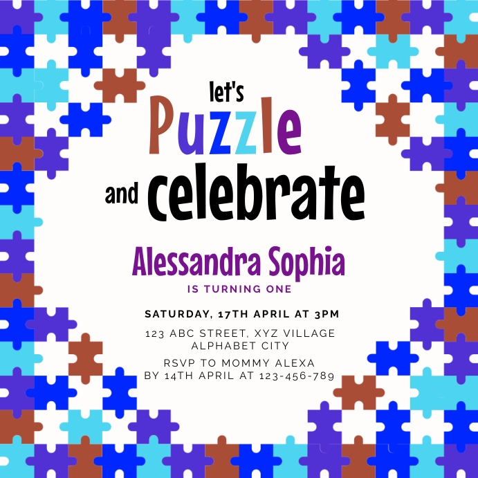 Puzzle Birthday Invitation Template | PosterMyWall
