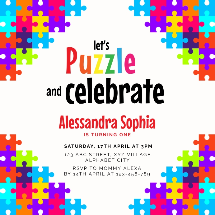 Puzzle Birthday Invitation Template | PosterMyWall