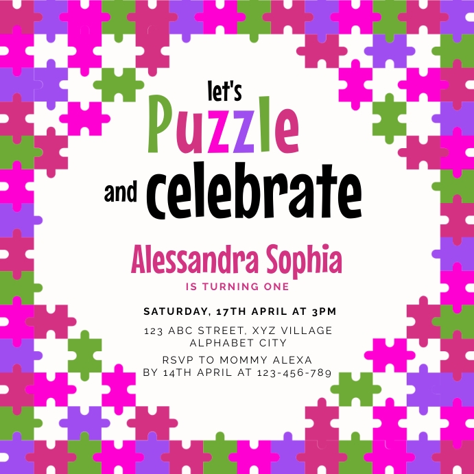 Puzzle Birthday Invitation Template | PosterMyWall