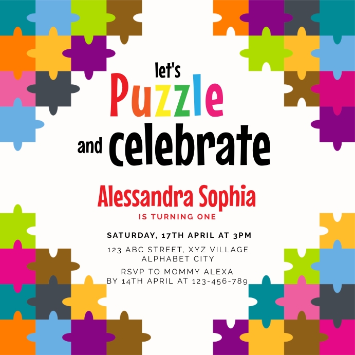 Puzzle Birthday Invitation Template | PosterMyWall