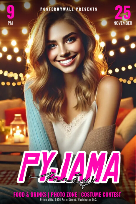 Copy of Pyjama Party Poster Template | PosterMyWall