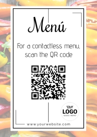 menu flyer template design scan qr code menu | PosterMyWall