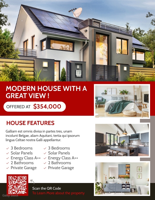 qr code real estate flyer advertising geometr Template | PosterMyWall