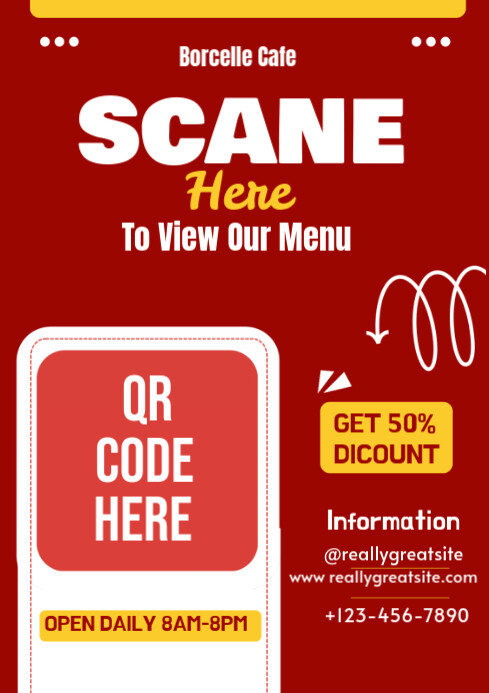 Qr Code Scane Here A4 Templat | PosterMyWall