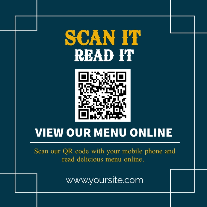 QR Menu Card Instagram Post. Template | PosterMyWall