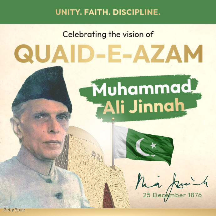 Copy of Quaid E Azam Day Green Collage Instagram Post | PosterMyWall
