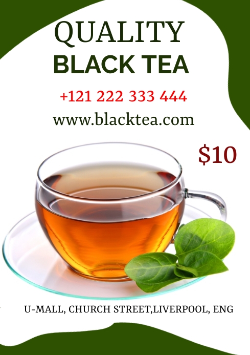 Quality black tea sale- cafe flyer design Template | PosterMyWall