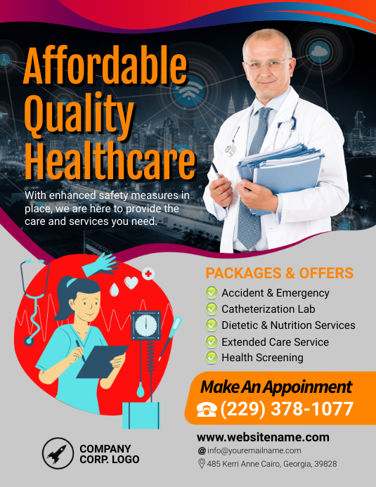 Quality Healthcare Medical Centre Flyer Template | PosterMyWall