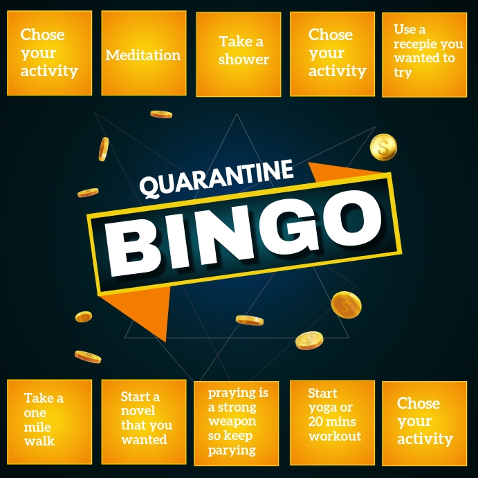 Copy of Quarantine bingo Template,Covid 19 | PosterMyWall