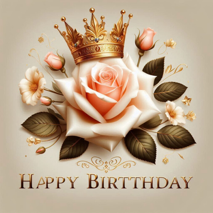 Queen's birthday flower petals with crown Template | PosterMyWall