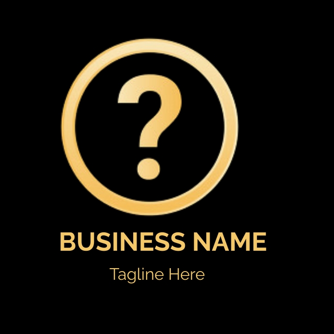 question mark logo question sign icon golden Template | PosterMyWall