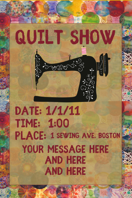 Quilting Sewing Craft Template | PosterMyWall