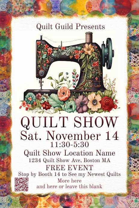 Quilting Sewing Machine Show Poster Template | PosterMyWall