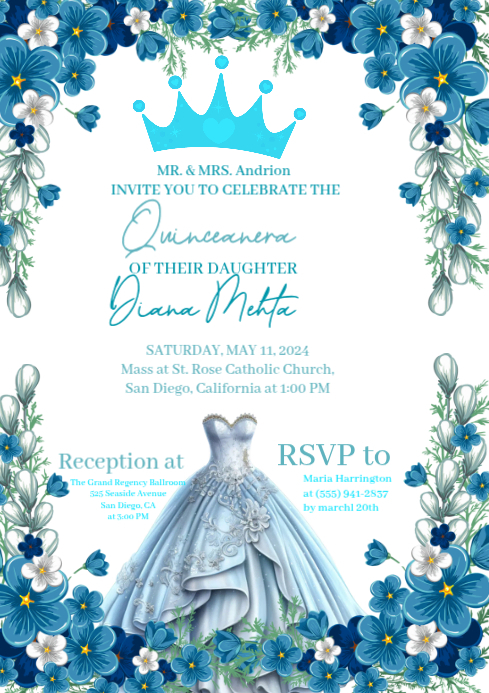 Quince Anos card design template | PosterMyWall