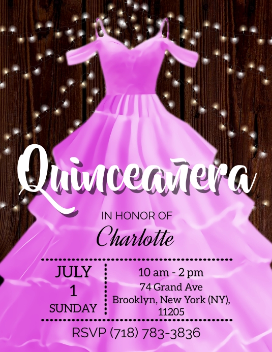 Quinceañera invitation Template | PosterMyWall