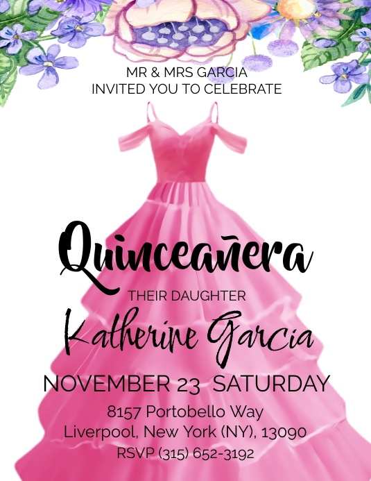 Quince Invitation Flyers Premium Vector | Quinceanera Birthday