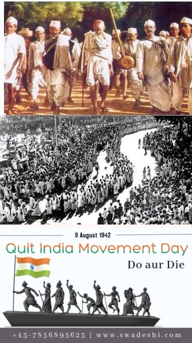 Quit India Movement Day Instagram Reel Template | PosterMyWall