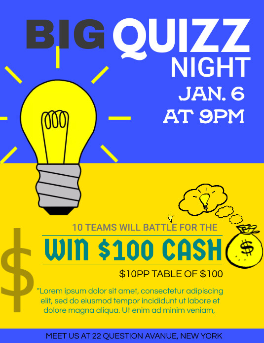 quiz night Template | PosterMyWall