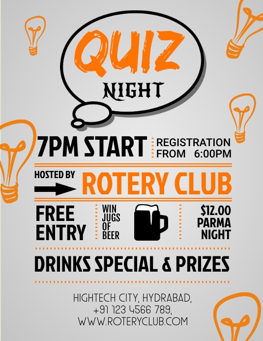 Copy of QUIZ NIGHT FLYER TEMPLATE | PosterMyWall