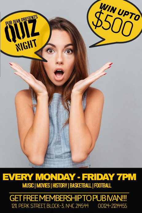 Quiz Night Poster Template | PosterMyWall