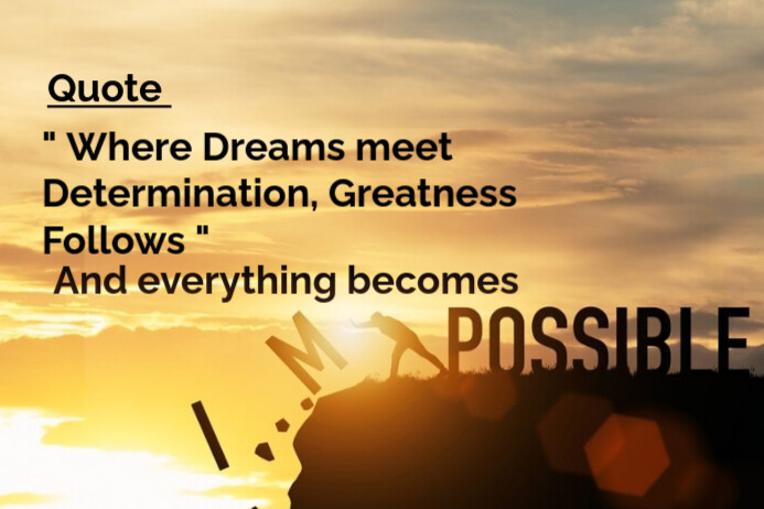 Quote about Determination and Goal Template Poster | PosterMyWall