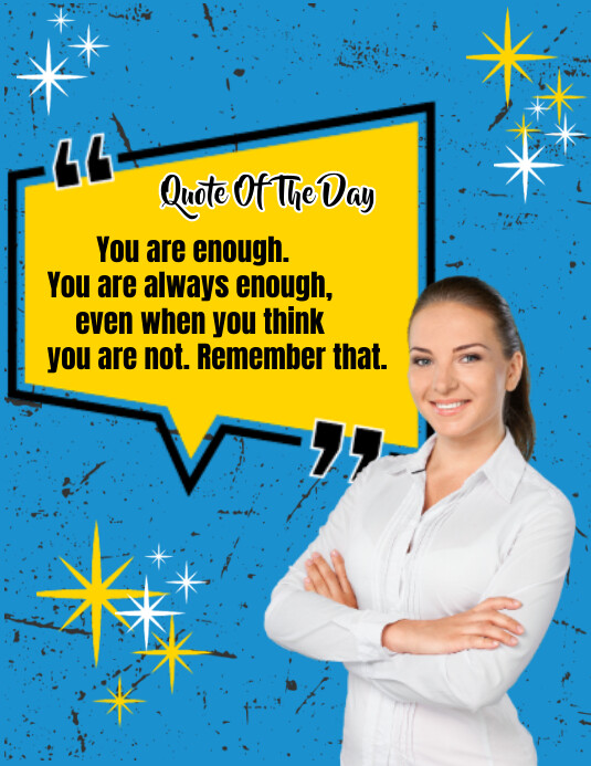 QUOTE OF THE DAY flyer Template | PosterMyWall