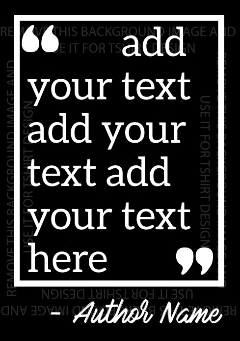 Quotes Author tshirt poster template | PosterMyWall