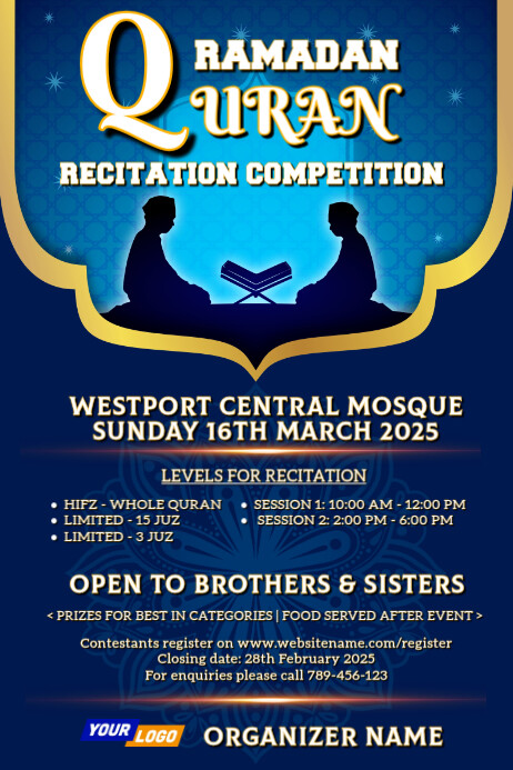 Quran Recitation Competition Poster Template | PosterMyWall