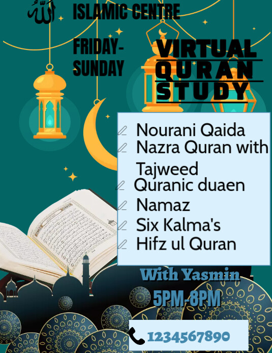 Copy of Quran study/madrasa | PosterMyWall