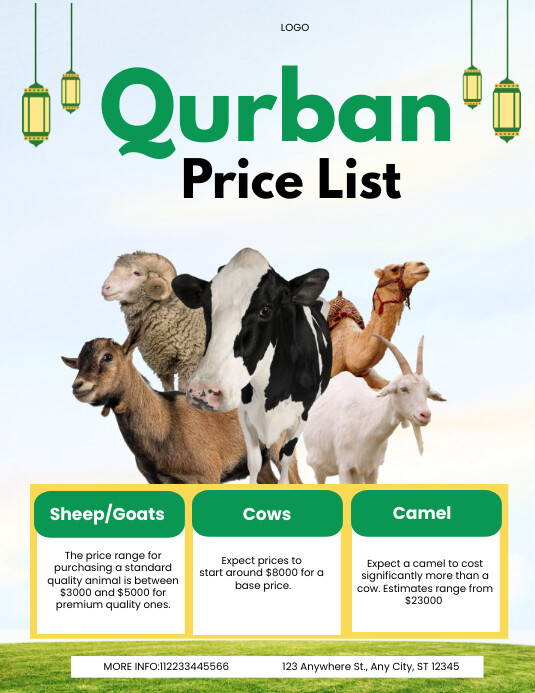 Qurban Price List Poster Template | PosterMyWall