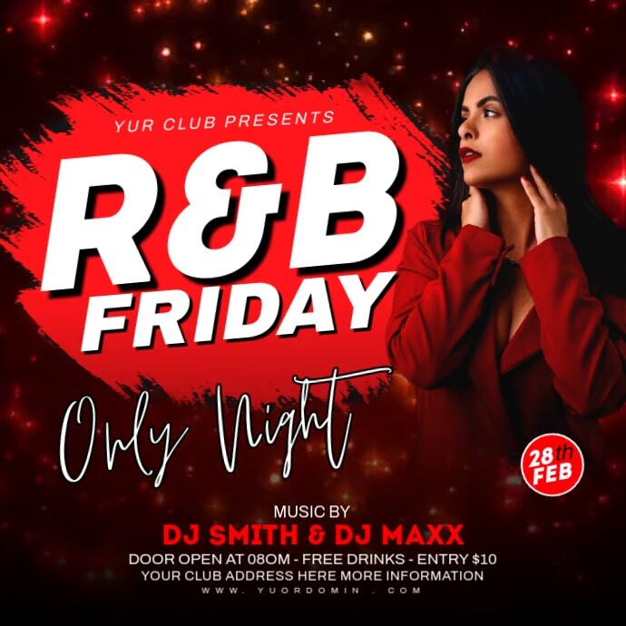 Plantilla de R&B FRIDAY ONLY NIGHT | PosterMyWall