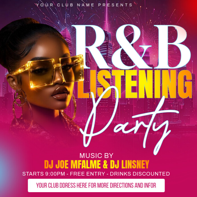 R&B listening party flyer – smooth and stylish design Template ...
