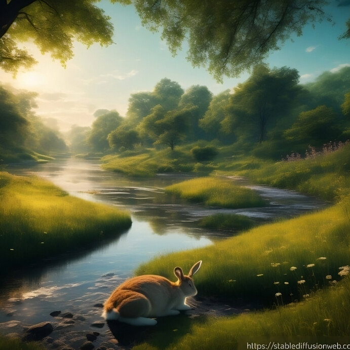 Rabbit on a pasture Template | PosterMyWall