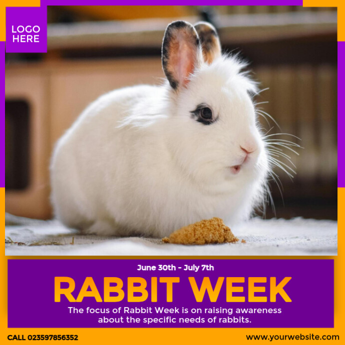 Rabbit Week Template | PosterMyWall