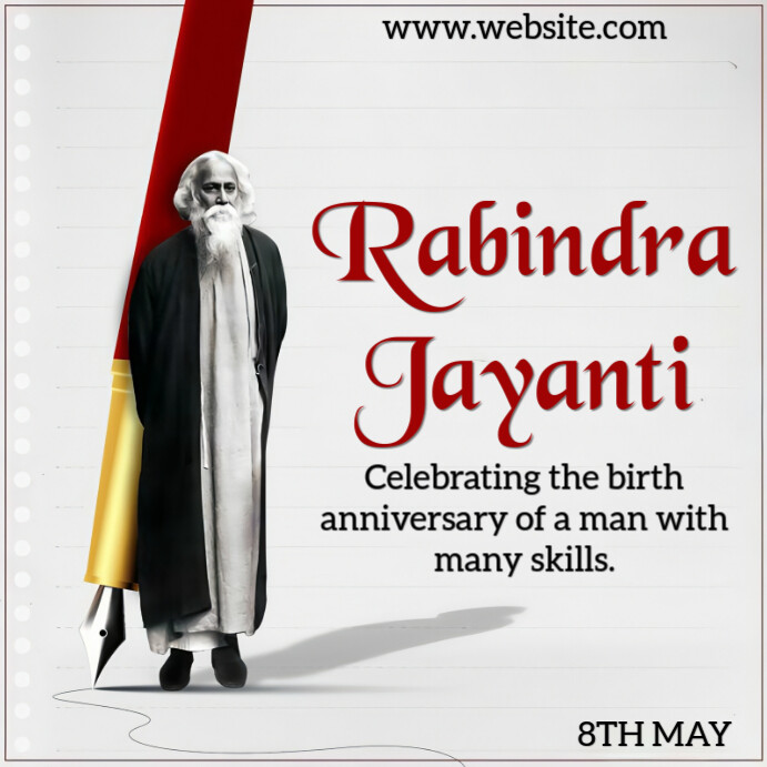 Szablon Rabindra Jayanti Design | PosterMyWall
