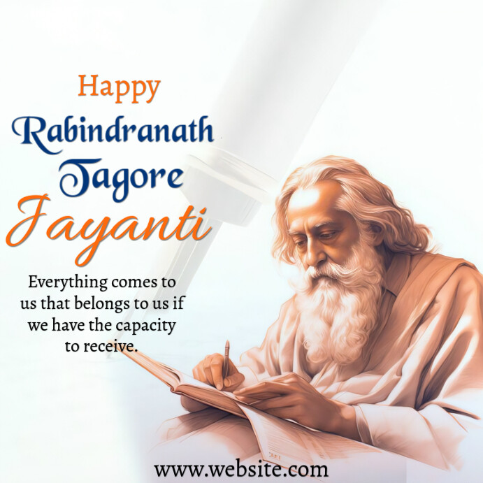 Copy of Rabindranath Tagore Jayanti Design | PosterMyWall